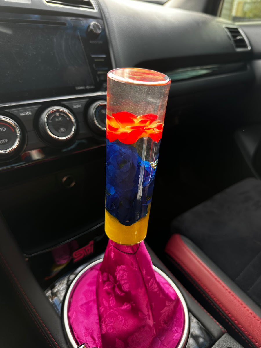 Orange Yellow and Blue Rose Shift Knob – Custom Shift
